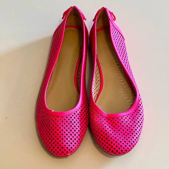 J. Crew | Shoes | J Crew Pink Perforated Flats | Poshmark